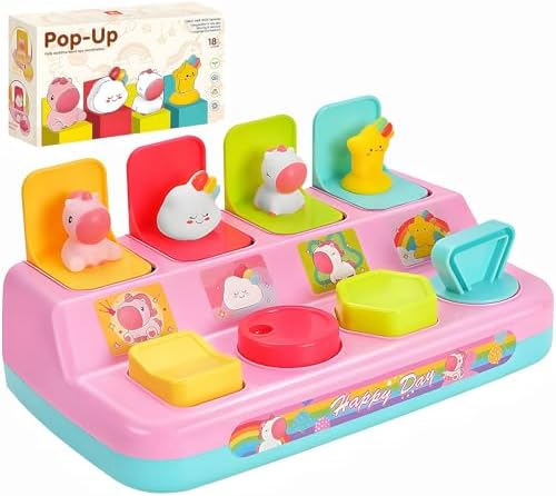 ZCOINS Montessori Unicorn Interactive Pop Up Toys for Girls Toddlers 1 ...