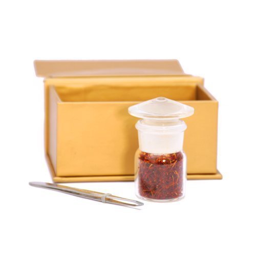 Kesari Natural Pure Saffron with Glass Bottle, Gift Box and Plucker for ...
