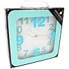 Square 3D Wall Clock, Colourful Fun Wall Clock Blue : Amazon.co.uk ...