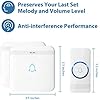 AVANTEK Wireless Doorbell, D-3W Waterproof Door Chime Kit Operating at ...