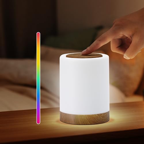 UNIFUN Night Light, Touch Lamp for Bedrooms Living Room Portable Table ...