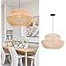 Hand Woven Rattan Pendant Light, Farmhouse Hanging Light Ceiling ...
