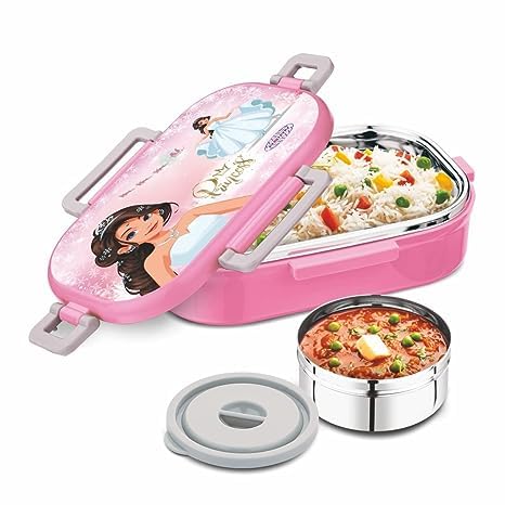 Buy Lunch Box Hot Meal Locker Kids Lunch Box 500 ml (Pink) Stainless ...