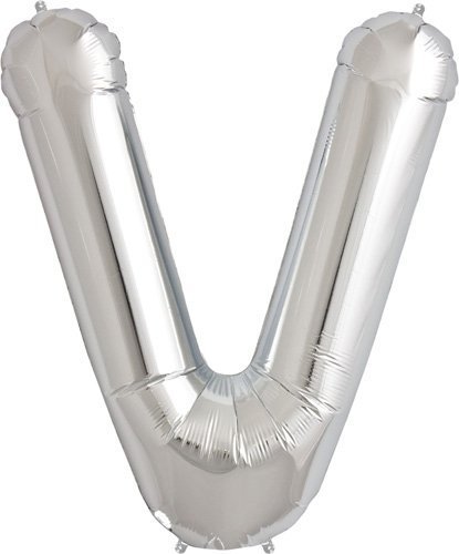 Funcart 30'' Foil Balloon Letter V of Alphabets - Silver : Amazon.in ...