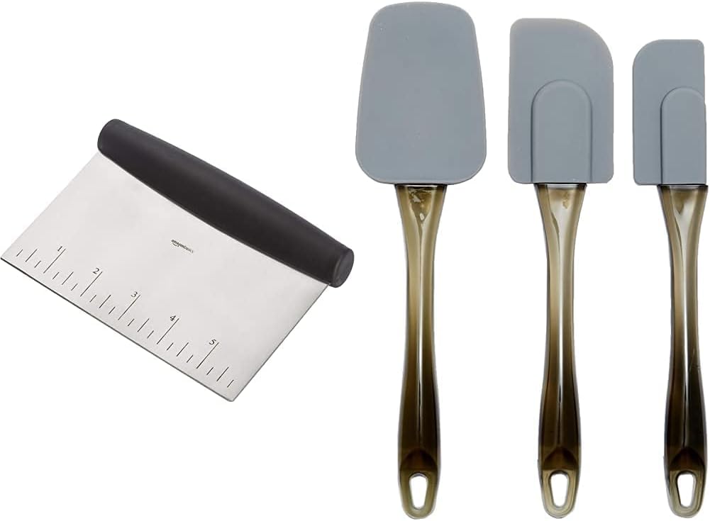 Amazon Basics Silicone Spatulas, 3-Piece Set & Multi-purpose Stainless ...
