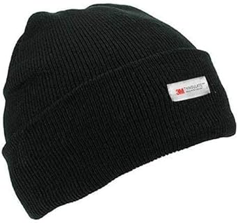 Adults 3M Thinsulate Insulation Beanie Hat (Black) : Amazon.co.uk: Fashion