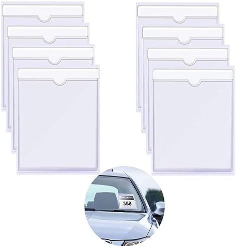 GYTFOG 8 PCS Parking Permit Holder, Clear Self Adhesive Square Ticket ...