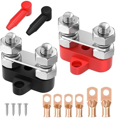 Amazon.com: 2PCS Battery Terminal Distribution Block,M8 Dual Studs Bus ...