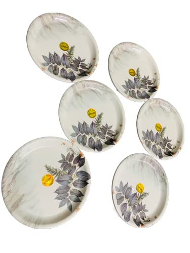 Buy Dinestar 8 Inch Melamine Half Plate (Pack of 6 Plates) Banana Leaf ...