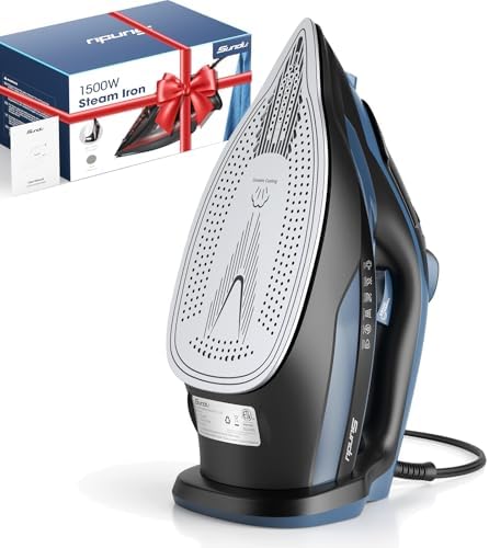 Amazon.com: Steam Iron for Clothes 12s Fast Heat-up, 1500W Iron with 13 ...