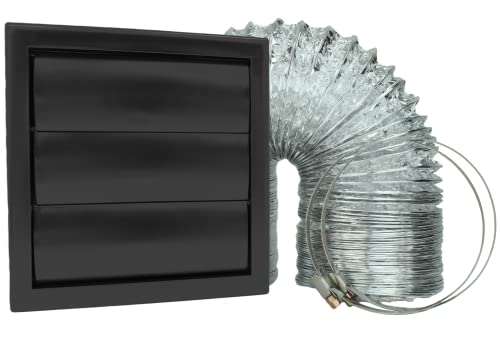VENTS Cooker Hood Duct Vent Kit, 150mm (6-inch) Diameter. Black ...