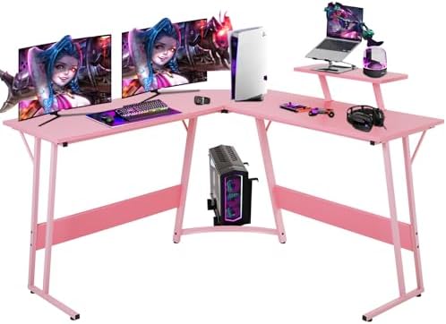 Amazon.com: LTMEUTY L Shaped Corner Desk - Modern Home Office Desk, 59 ...