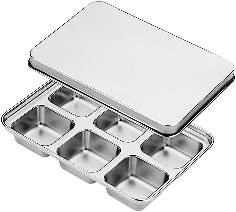 Amazon.com: BRIGHTFUFU Stainless Steel Ice Mold Household Ice Tray with ...