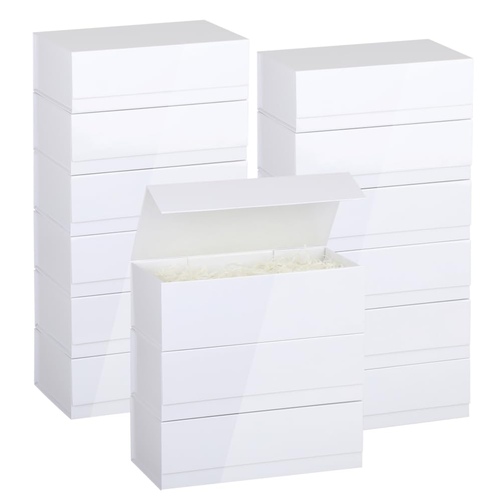 Amazon.com: Magnetic Gift Box with Lid 15 Pack 9.5X6X3 Inch White Gift ...