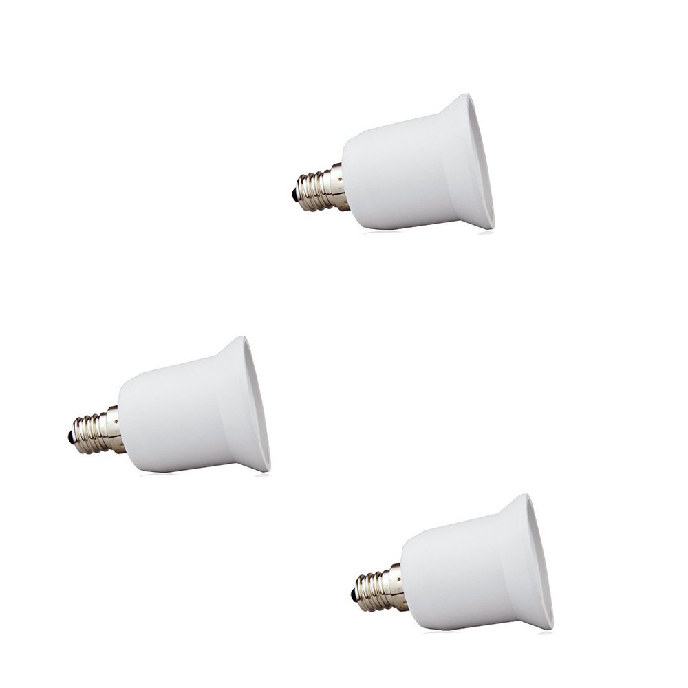 Buy Glo-shine 3-Pack E12 to E26 Adapter - Converts Chandelier Socket ...