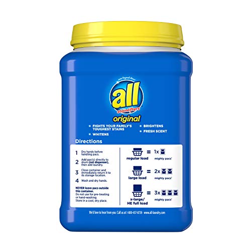 60 CT All Mighty Pacs Laundry Detergent 4 in 1 Stainlifter $8.97 (40% ...
