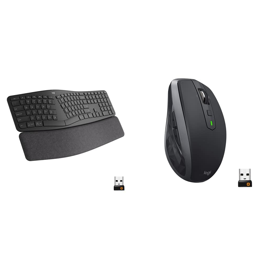 Logitech ERGO K860 Wireless Ergonomic Keyboard - Grey & MX Anywhere 2S ...