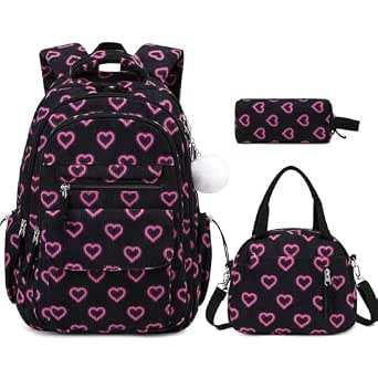 Buy Bevalsa Backpack for Gilrs, 3PCS Corduroy Kids Backpack Set with ...