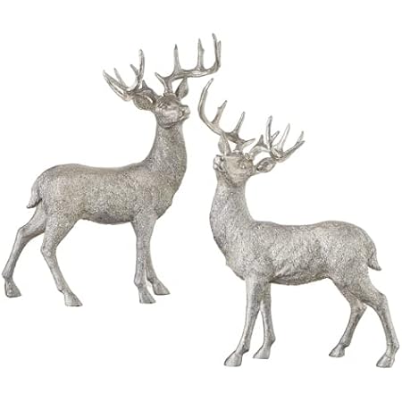 Amazon.com: RAZ Imports Christmas Reindeer Figures Set of 2 Deer 20'5 ...