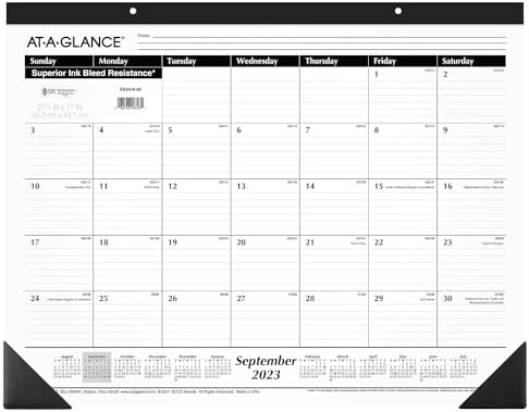 Amazon.com : AT-A-GLANCE 2023-2024 Academic Desk Calendar, Monthly Desk ...