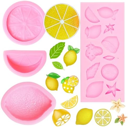 Amazon.com: Lemon Fondant Molds 4 Pcs, Summer Orange Fruit Chocolate ...