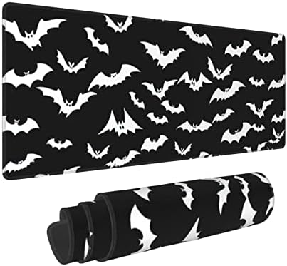 Amazon.com: Halloween Full Bats Black White Spooky Mouse Pad XL ...