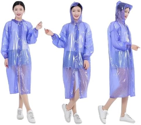 HACER PVC Raincoat Transparent Hooded Water Resistant Rain Jacket with ...
