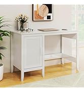 Amazon.com: LTMEUTY White Computer Desk with Storage, 47 Inch Home ...