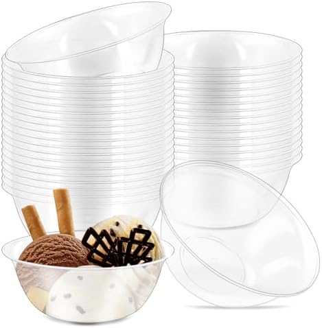 Amazon.com: JoyServe Clear Mini Plastic Bowls - (Bulk 50 Pack) 6 Oz ...