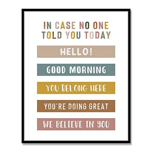 Amazon.com: In Case No One Told You Today, Boho Wall Decor, Classroom ...