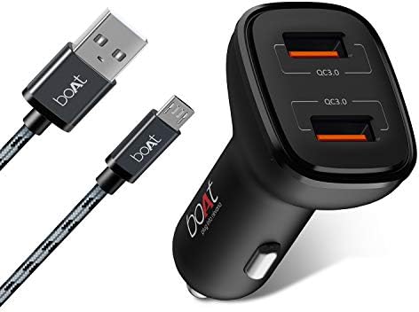 boAt Dual Port C Rapid 18 W Car Charger with Smart Ic Detetction and ...