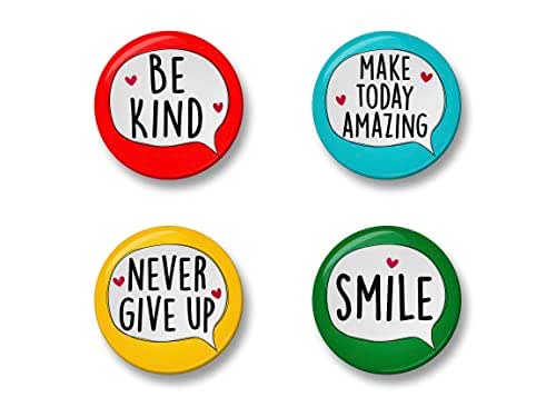 Amazon.com: 32 mm Positive Pin Button Badge, 4 Badges, Inspirational ...
