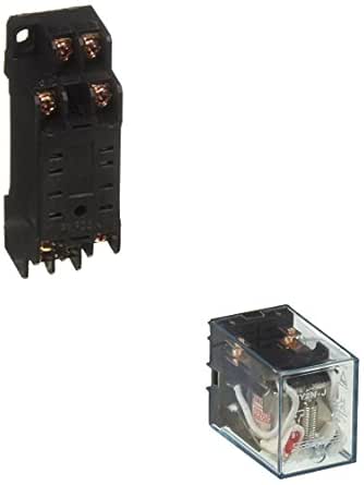 uxcell A15011200ux0375 Coil 8-Pin DPDT DIN Rail Electromagnetic Power Relay with DYF08A Socket ...