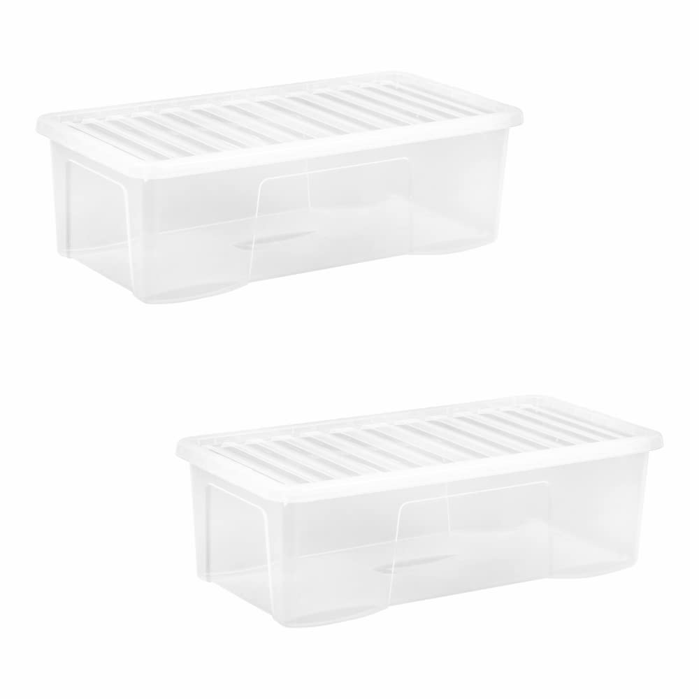 Large Wham Crystal Clear Strong Plastic Storage Boxes with Lids ...