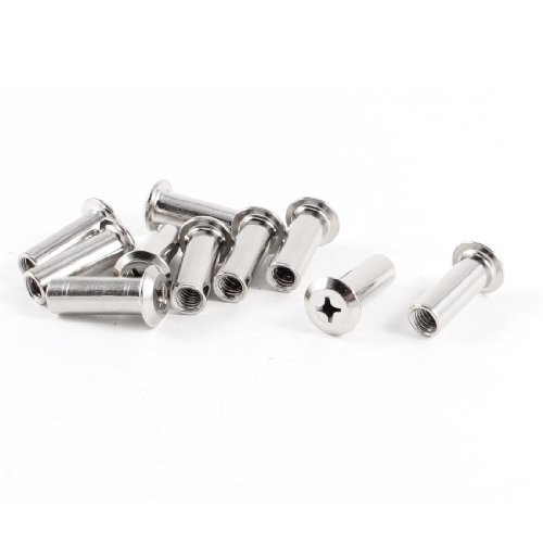 Alcoa PrimeFurniture Silver Tone Metal Thread Support Nut Inserts 10 ...