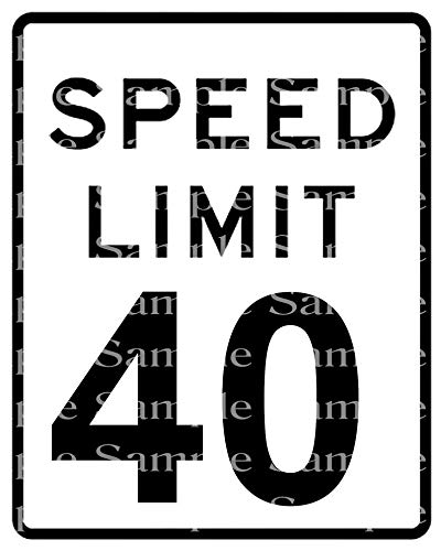 Amazon.com: 1/4 Sheet - Speed Limit 40th Birthday Sign - D24332 - 2D ...