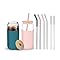 Amazon.com: WillCome 20oz Glass Cups with Lids and 3 Types of Straws ...