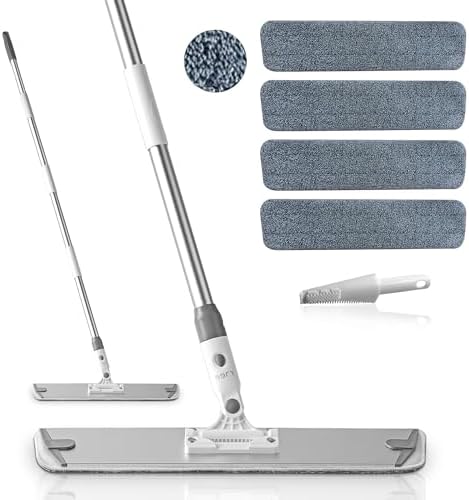 Amazon.com: 18" Professional Microfiber Mop Floor Cleaning System, Flat ...