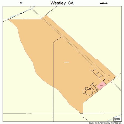 Large Street & Road Map of Westley, California CA - Printed poster size ...