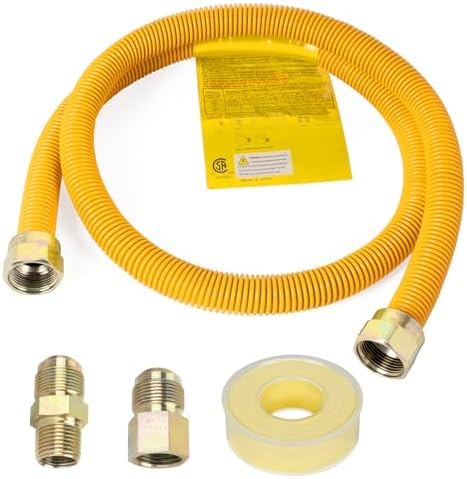 Amazon.com: 48" Gas Dryer Connector Kit Yellow Coated, 5/8" OD(1/2" ID ...
