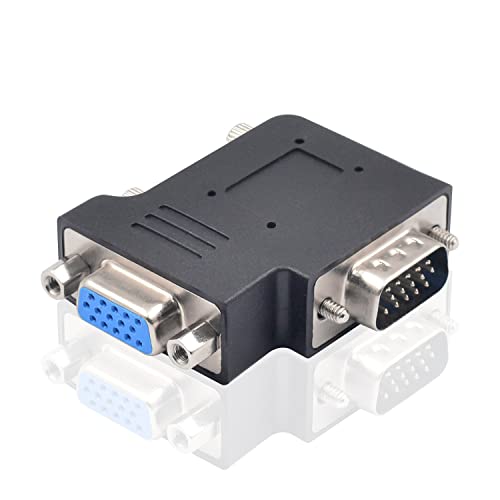 Duttek Left Angle VGA Male to Female Adapter,90 Degree VGA Adapter,VGA ...