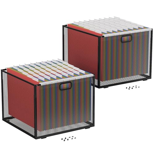 Snapklik.com : Hanging File Organizer, Portable Desktop Mesh Crate For ...