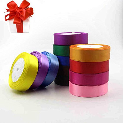 Generic burgundy : 25MM 18 Colors Pretty Silk Satin Ribbon 22M Wedding ...