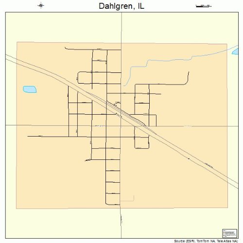 Large Street & Road Map of Dahlgren, Illinois IL - Printed poster size ...