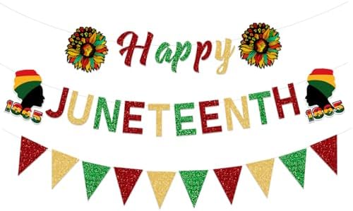 Amazon.com: WATINC 3pcs Happy Juneteenth Banner Decoration, June 19th ...