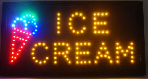 Amazon.com: Open Ice Cream Led Neon Business Motion Light Sign. On/off ...