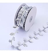 Amazon.com: Green Leaf Ribbon 20 Yards Artificial Green Leaves Trim ...