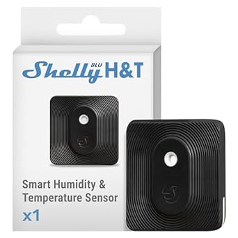 Shelly BLU H&T Black - Bluetooth Temperature and Humidity Sensor, Smart ...