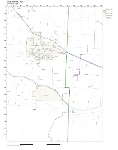 ZIP Code Wall Map of Grandview, WA ZIP Code Map Laminated: Amazon.com ...