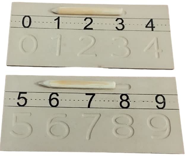 DgCrayons Engraved Number Tracing Board 0 to 9 with Dummy Pencil for ...
